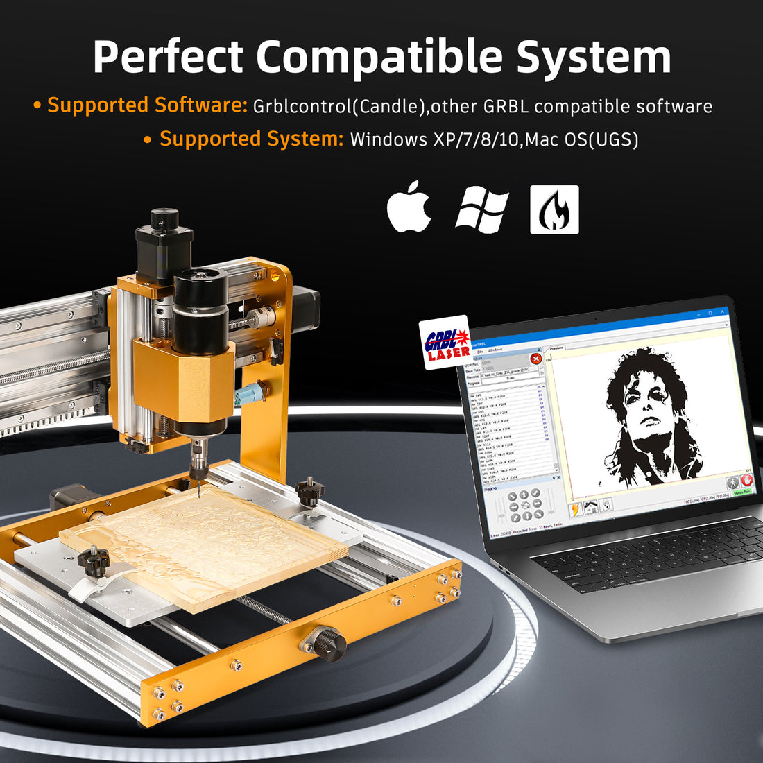 Lunyee Desktop Laser & CNC Router Engraver Cutter Machine