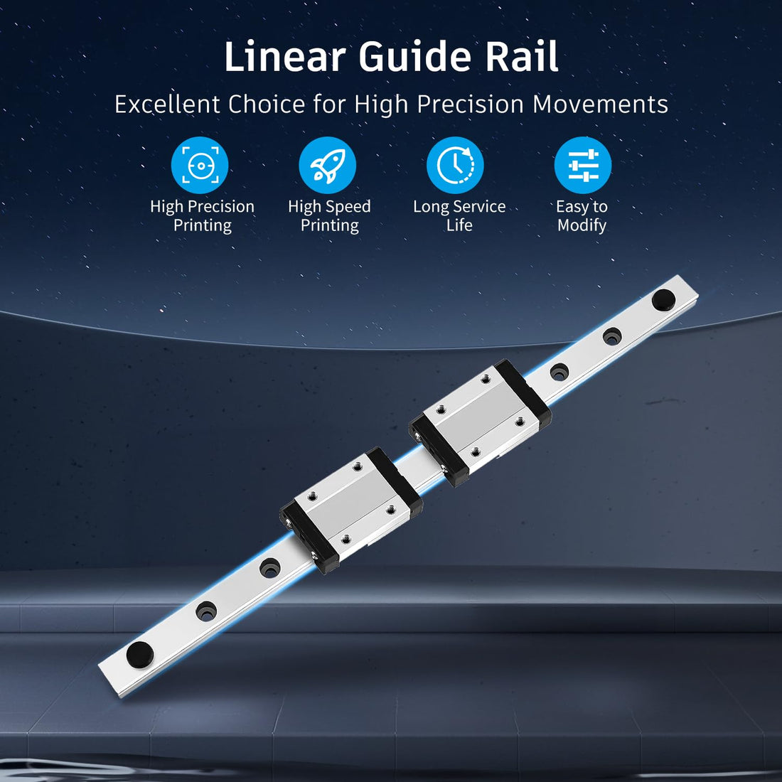 LUNYEE MGN12H Linear Guide Rail 12mm with 2pcs MGN12H Carriage Block