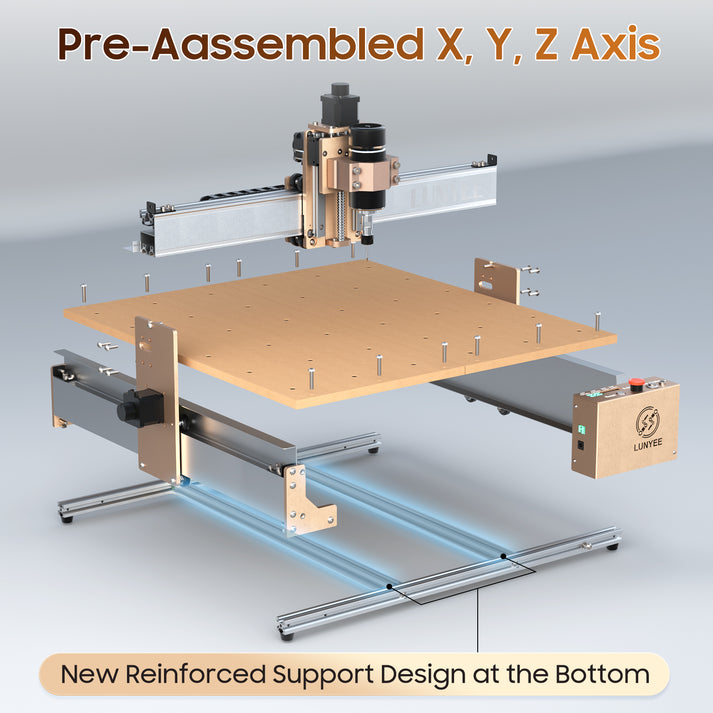 LUNYEE 4040 Pro CNC Machine 100W All-Metal CNC Router