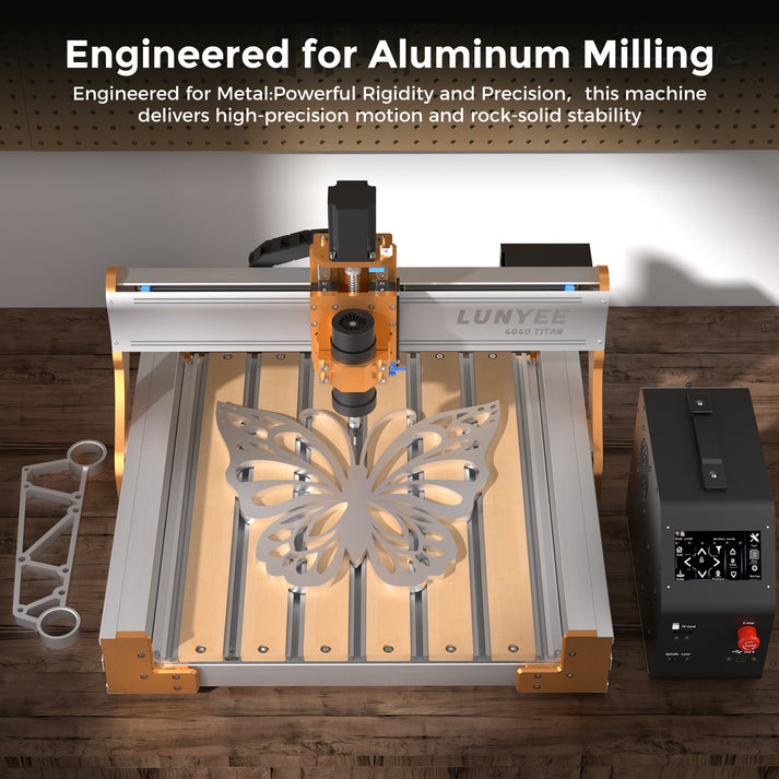 LUNYEE 4040 Titan CNC Router Machine, XYZ Axis Dual Steel Linear Guides ...