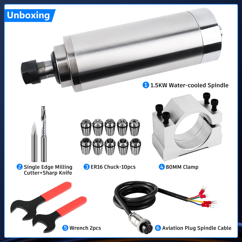 CNC Spindle,110V 1.5KW Water Cooled CNC Spindle Motor for CNC Router M