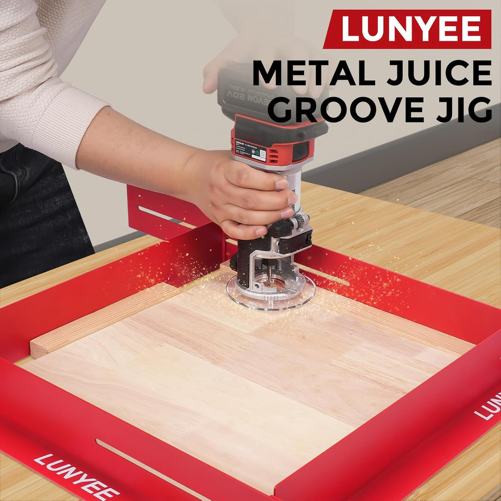 LUNYEE Juice Groove Jig – Adjustable Metal Router Jig with Quick-Adjust ...