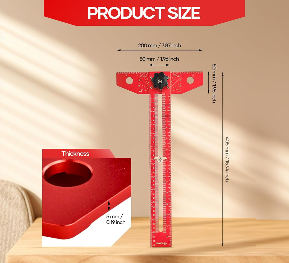 Woodworking Scriber Marking Line Ruler, Adjustable Aluminum Alloy Slid ...