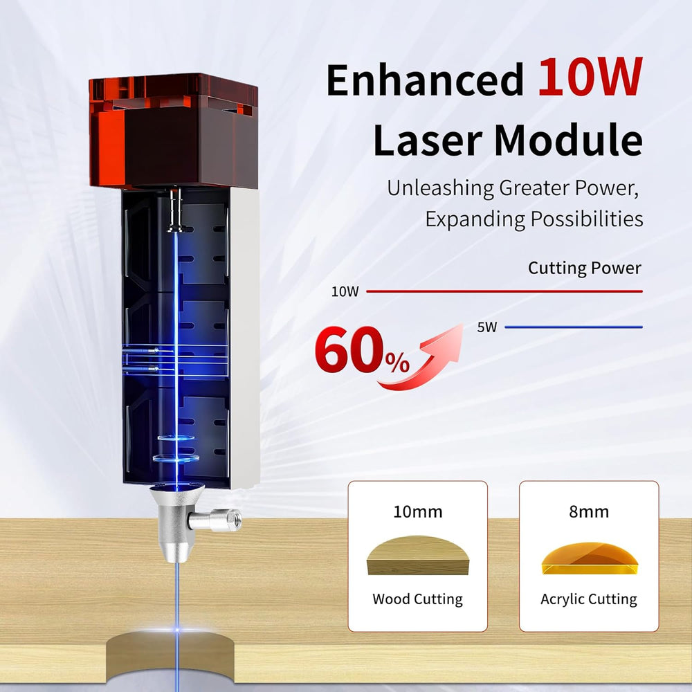 LUNYEE Laser Engraver, 10W Compressed Fixed Focus Laser, GRBL Controll