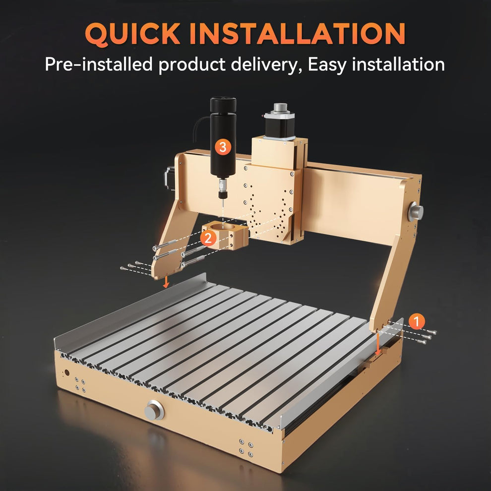 [Used]LUNYEE 4040 Turbo CNC Router Machine, 500W All-Metal Linear Rail ...