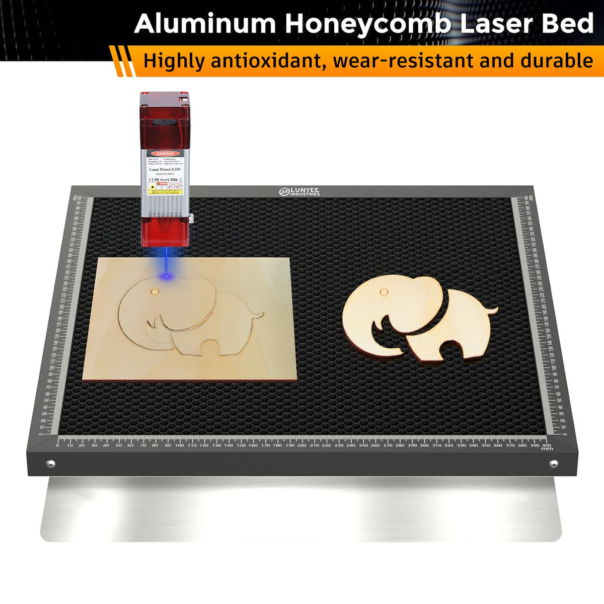 Honeycomb Laser Bed 400 mm × 400 mm Work Table for Laser Engraving and