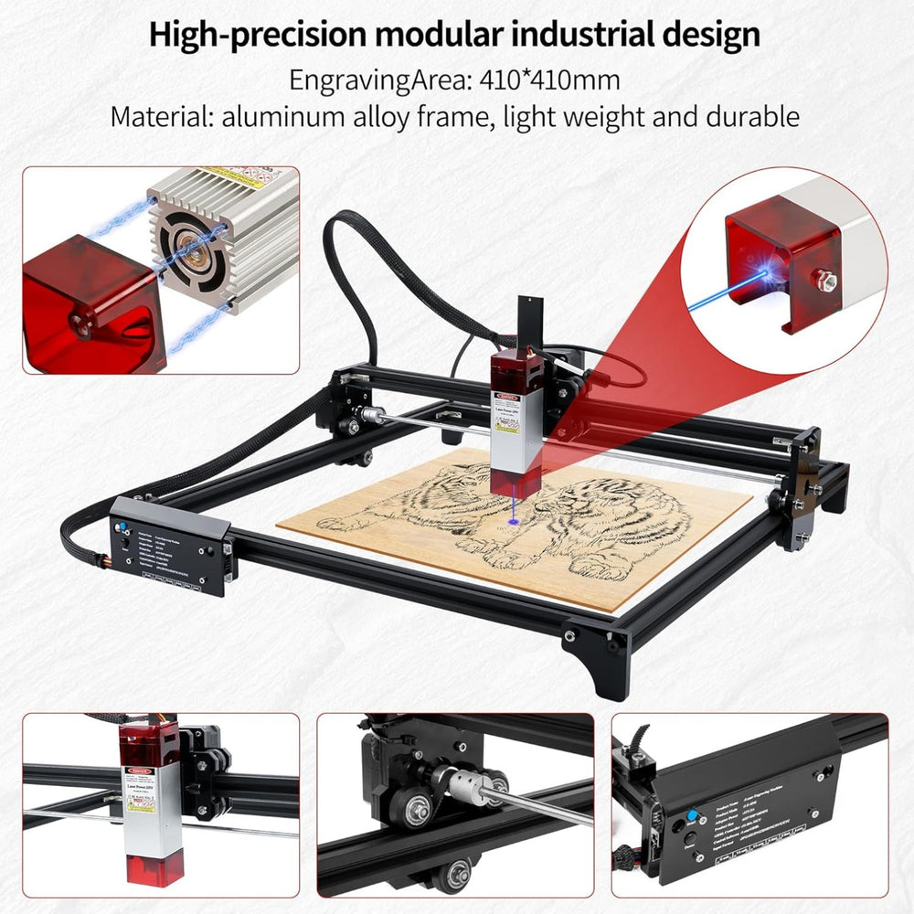 LUNYEE Laser Engraver, 10W Compressed Fixed Focus Laser, GRBL Controll