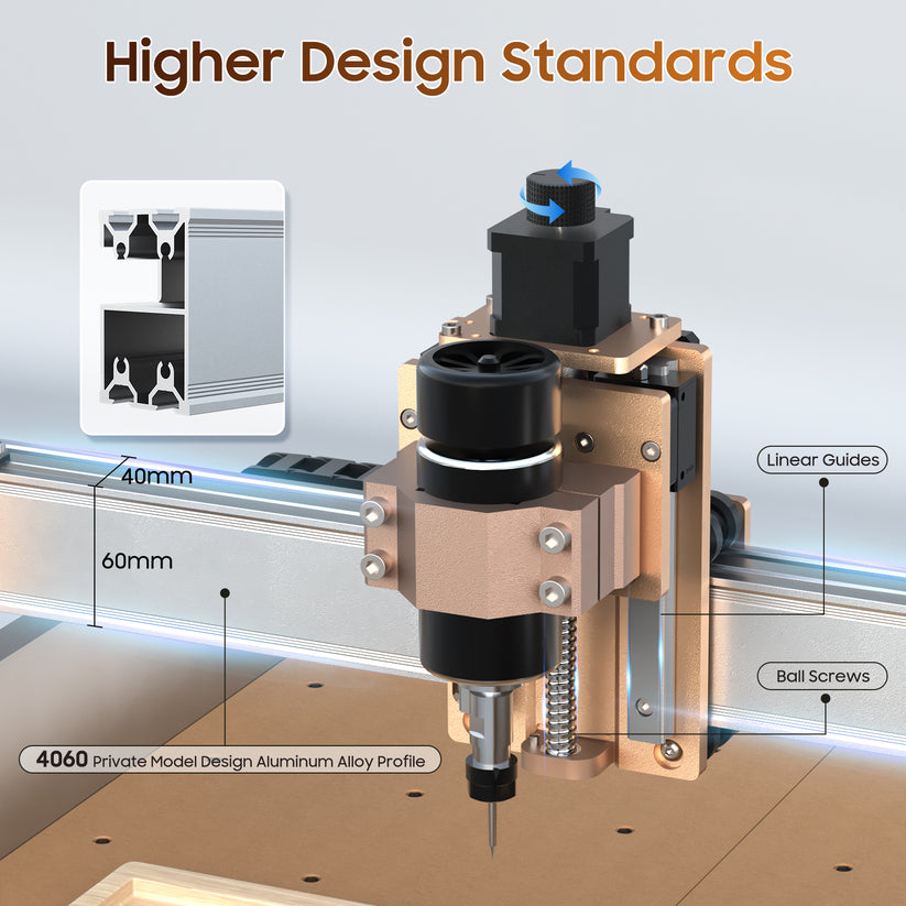 LUNYEE 4040 Pro CNC Machine,Upgraded 3-Axis Engraving All-Metal ...