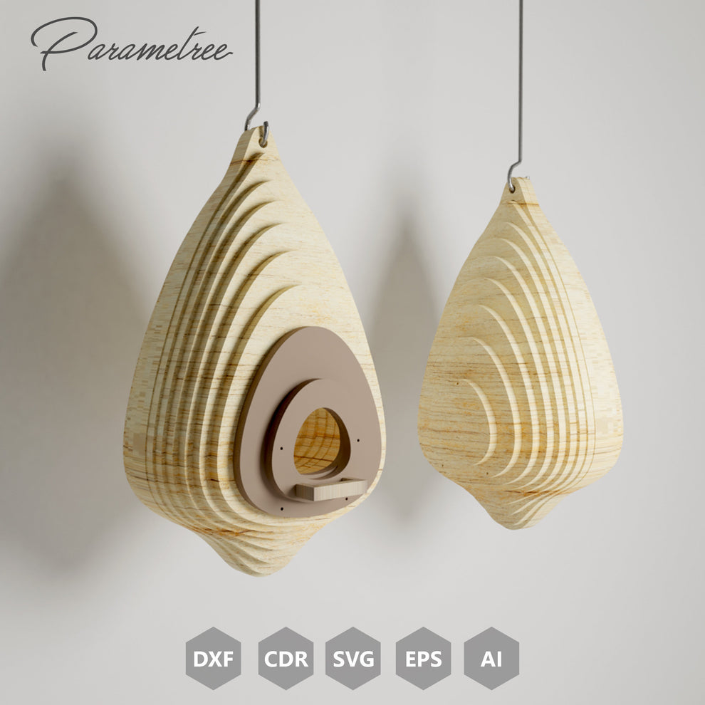 parametric design birdhouse bird nest svg template dxf files for cnc r ...